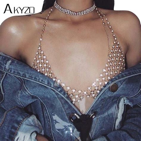 Akyzo 2017 Rhinestone Bras Bralette Lingerie Unpadded Bra Brassiere