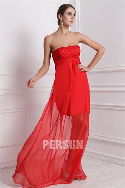Robe Bustier Rouge élégante Longue Jmrouge Fr
