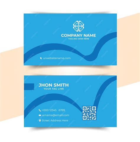 Premium Vector Blue Corporate Business Card