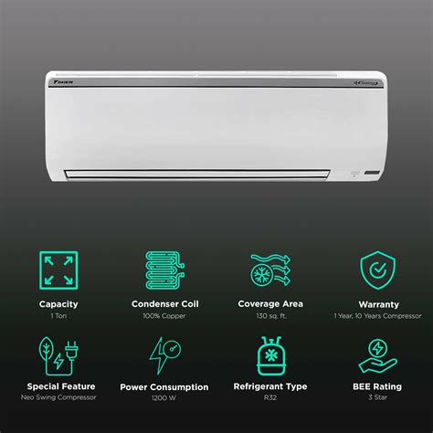 Buy Daikin Streamer Discharge 1 Ton 3 Star Inverter Split Ac Copper