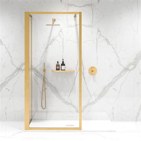 Mayfair Walk In Shower Enclosure Brushed Gold Kit C Lusso