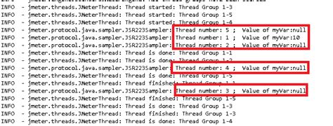 jmeter understanding the scope of variables and sharing among threads
