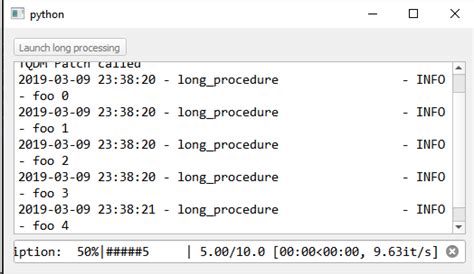 how to correctly redirect stdout logging and tqdm into a pyqt widget