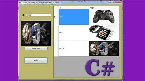 c tutorial how to add image to datagridview from