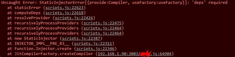 uncaught error staticinjectorerror[{provide compiler usefactory