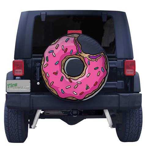 Pink Frosting Jelly Doughnut Spare Tire Cover … Jeep Tire Cover Jeep