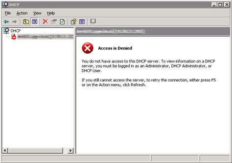 access denied dhcp tool valuable tech notes