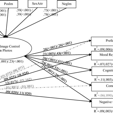The Mediation Model With Standardized Path Coefficients For Male And