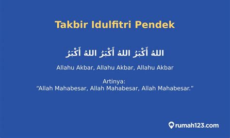 Bacaan Takbir Idul Fitri Singkat Lengkap Tulisan Arab Dan Latin Beserta