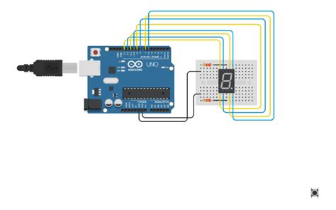 circuit design copy of 7 segment led display tinkercad