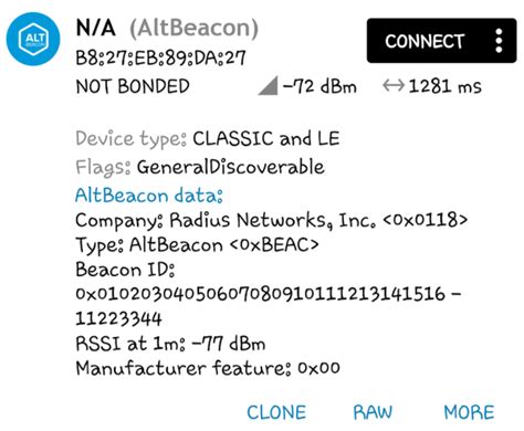 creating altbeacon with raspberry pi using bluez example code