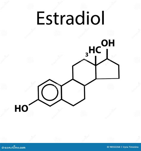 Chemical Molecular Formula Of The Hormone Estradiol Female Sex Hormone