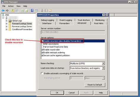 how to disable recursion on a windows dns server applied innovations