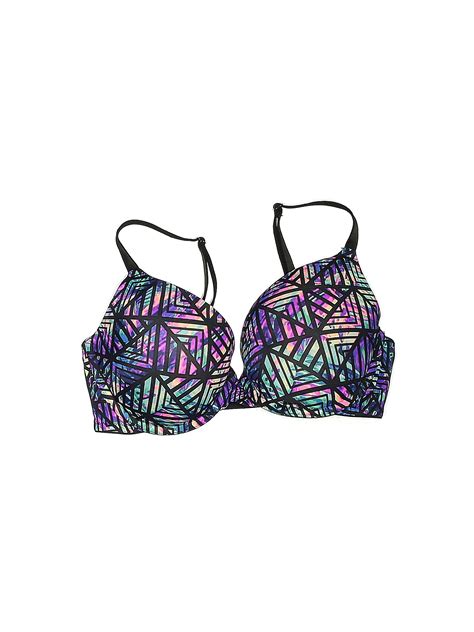 Victorias Secret Pink Multi Color Purple Swimsuit Top Size Med 34d