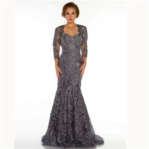 Elegant Sweetheart Beaded Floor Length Sexy Fashion Brown Mermaid Lace