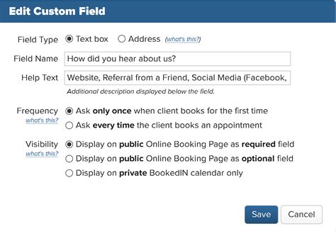 add custom booking form fields bookedin support desk