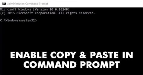 want to enable copy and paste function on command prompt check out the