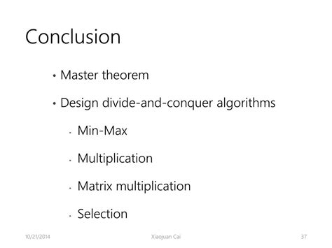 ppt master theorem design divide and conquer algorithms powerpoint