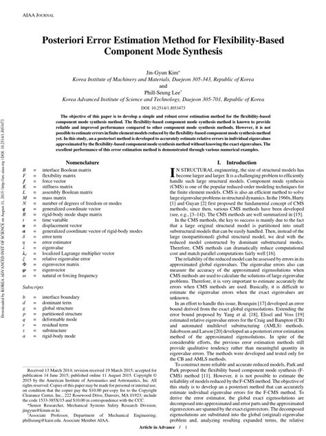 pdf posteriori error estimation method for flexibility based