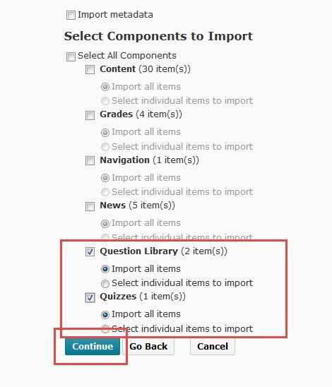 importing content