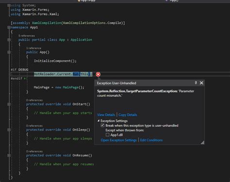 system reflection targetparametercountexception parameter count
