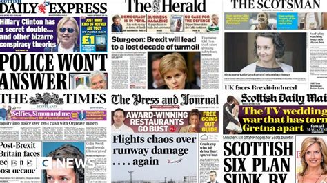 Scotlands Papers Uks Brexit Lost Decade And Old Firm Hogwash