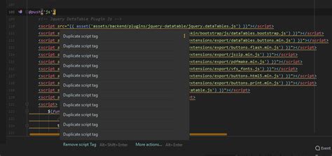 laravel duplicate script tag in blade php file stack overflow