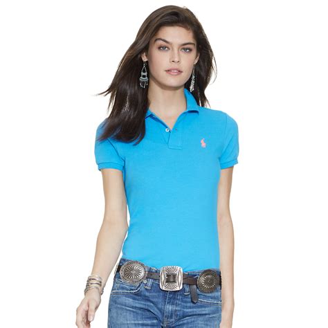 Lyst Polo Ralph Lauren Skinny Fit Polo Shirt In Blue