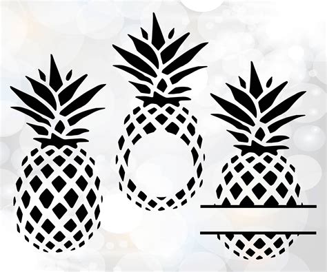 Split Monogram Pineapple Svg Split Monogram Frame Svg Silhouette Cricut