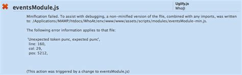 jquery codekit uglify js unexpected token punc error stack overflow