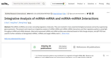 Integrative Analysis Of Mirna Mrna And Mirna Mirna Interactions