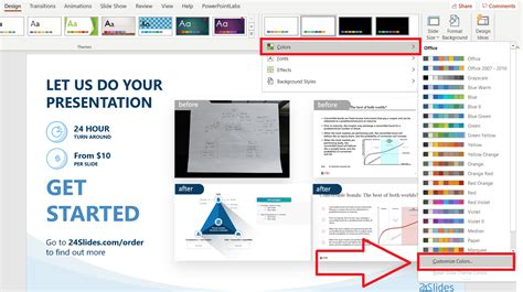 learn to pick and create custom powerpoint color schemes