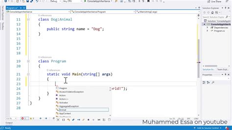 48 c c sharp oop inheritance youtube