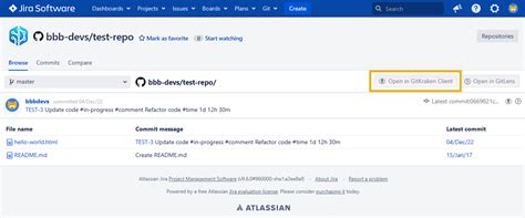 deep linking to gitkraken client git integration for jira self managed
