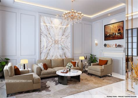 Desain Ruang Tamu Interior Rumah Klasik 4 Lantai Bapak Edison Di Medan