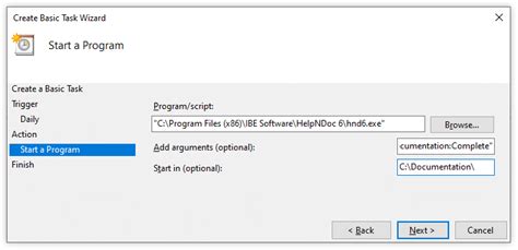 how to schedule automated user documentation generation helpndoc