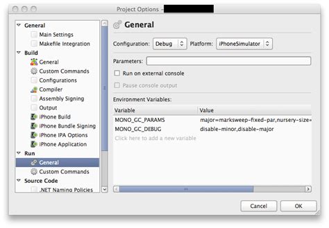 mono using environment variables in monodevelop with monotouch