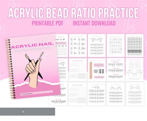 Acrylic Nail Ratio Practice Sheets Acrylic Bead Practice Nail