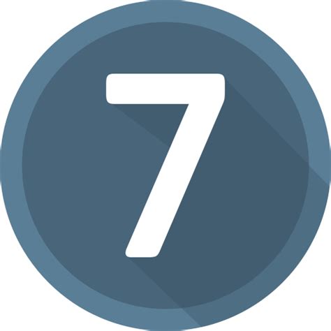 Number 7 Generic Color Fill Icon