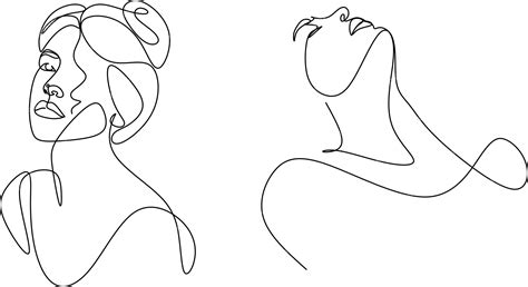 Premium Vector Continuous Line Drawing Of Portrait Of A Beautiful