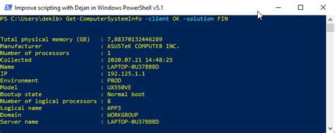 how to get computer system information using powershell