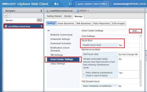 configuring vmware esxi 6 7 quick boot and html5 vsphere update manager