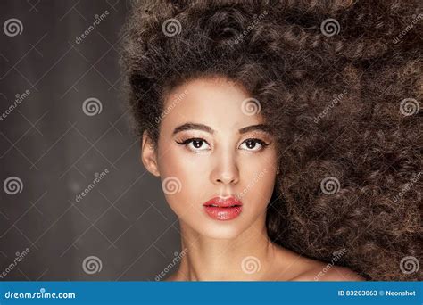 Beauty Portrait Of Girl With Afro Stock Image Image Of Beautiful