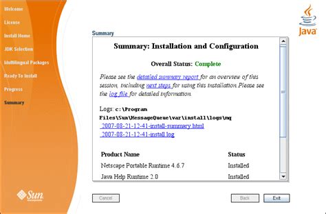 to install message queue in gui mode sun java system message queue 4 1