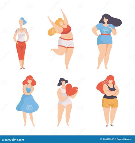 Female With Different Figure Type And Height As Body Positive And Self