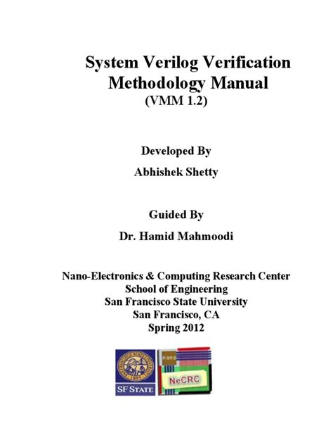system verilog verification methodology manual class computer