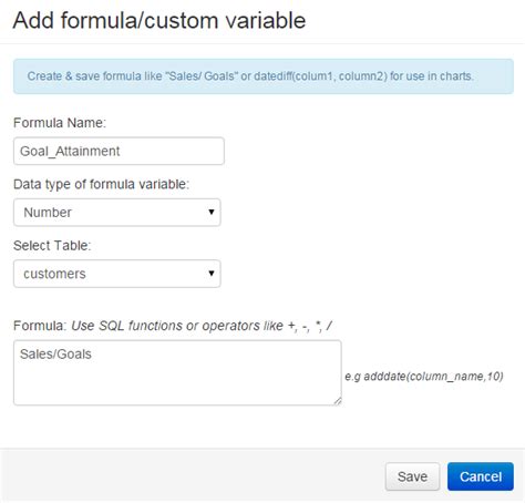 custom formula variable ubiq
