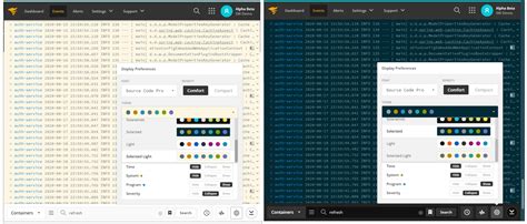 two new color themes in the event viewer display options papertrail