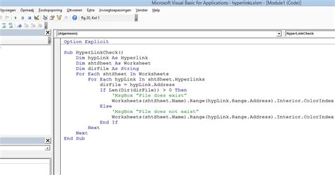 excel vba to check hyperlinks