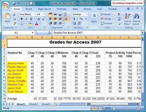 microsoft excel 2007 tutorial home tab softknowledge s